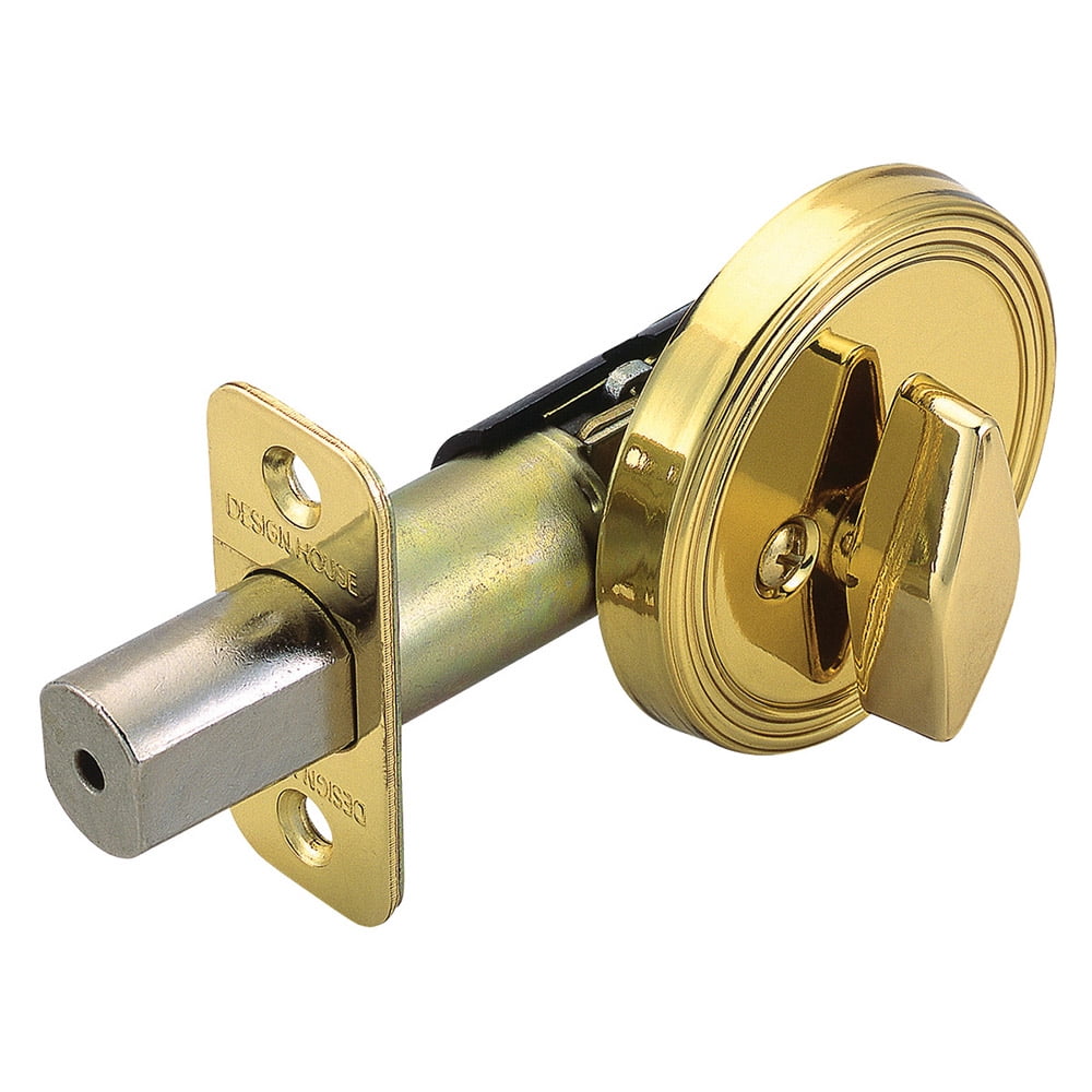 Design House 750828 Single Sided Deadbolt, Polished Brass - Walmart.com