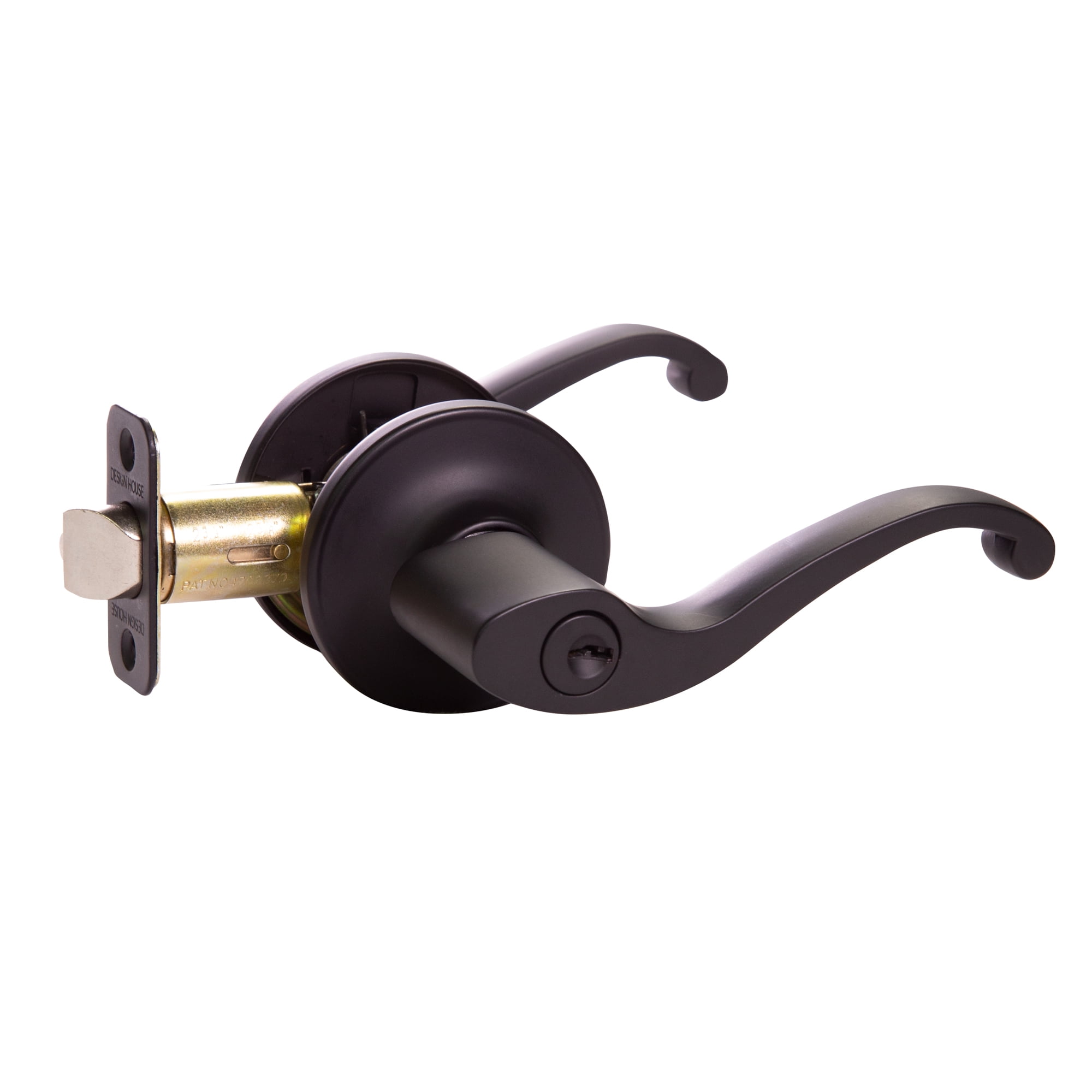 Design House Scroll Keyed Entry Door Lever, Matte Black - Walmart.com
