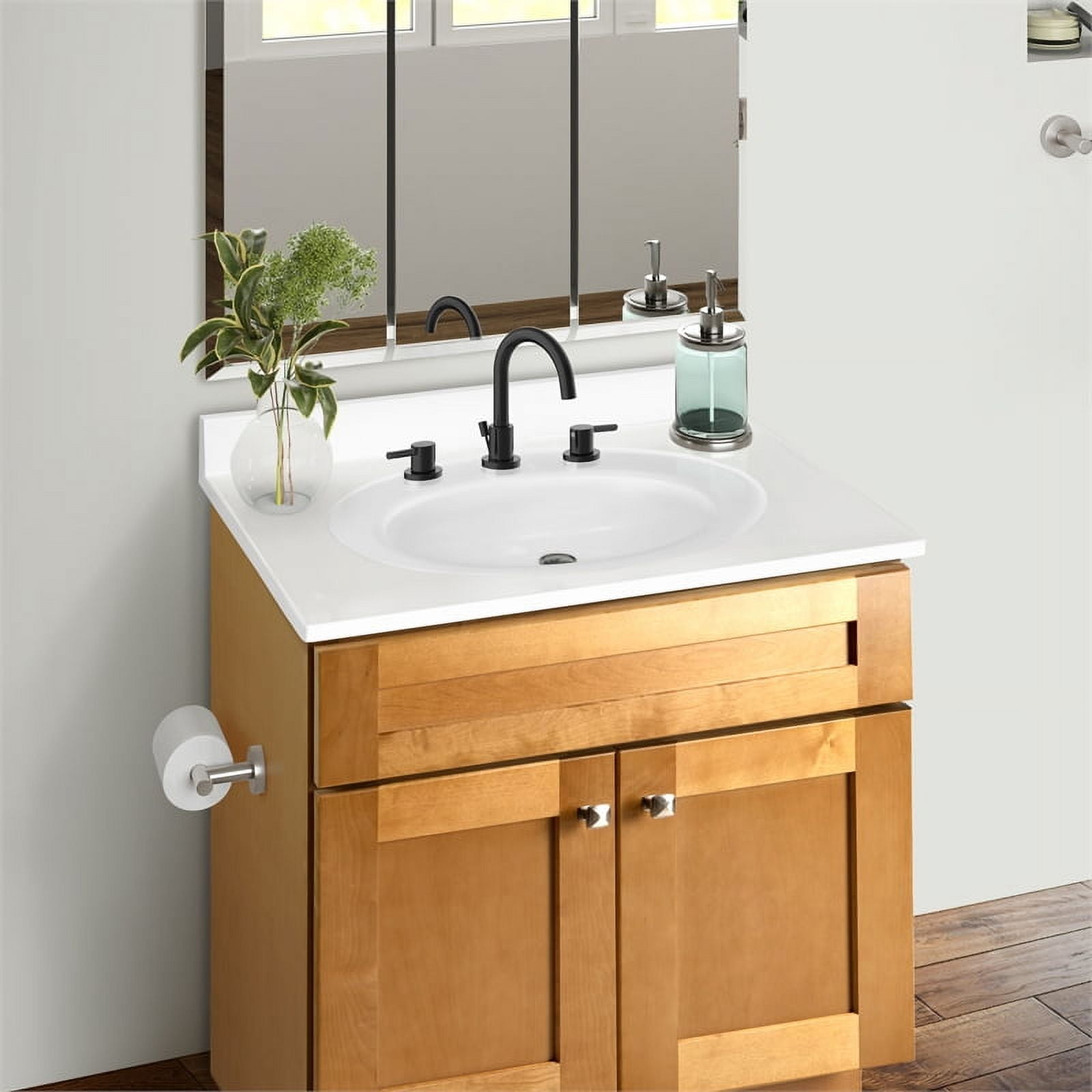 Design House Brookings Vanity in Modern Birch with Solid White Cultured ...