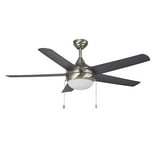 Design House Lexi 52 in. LED Indoor Satin Nickel Ceiling Fan with Light ...