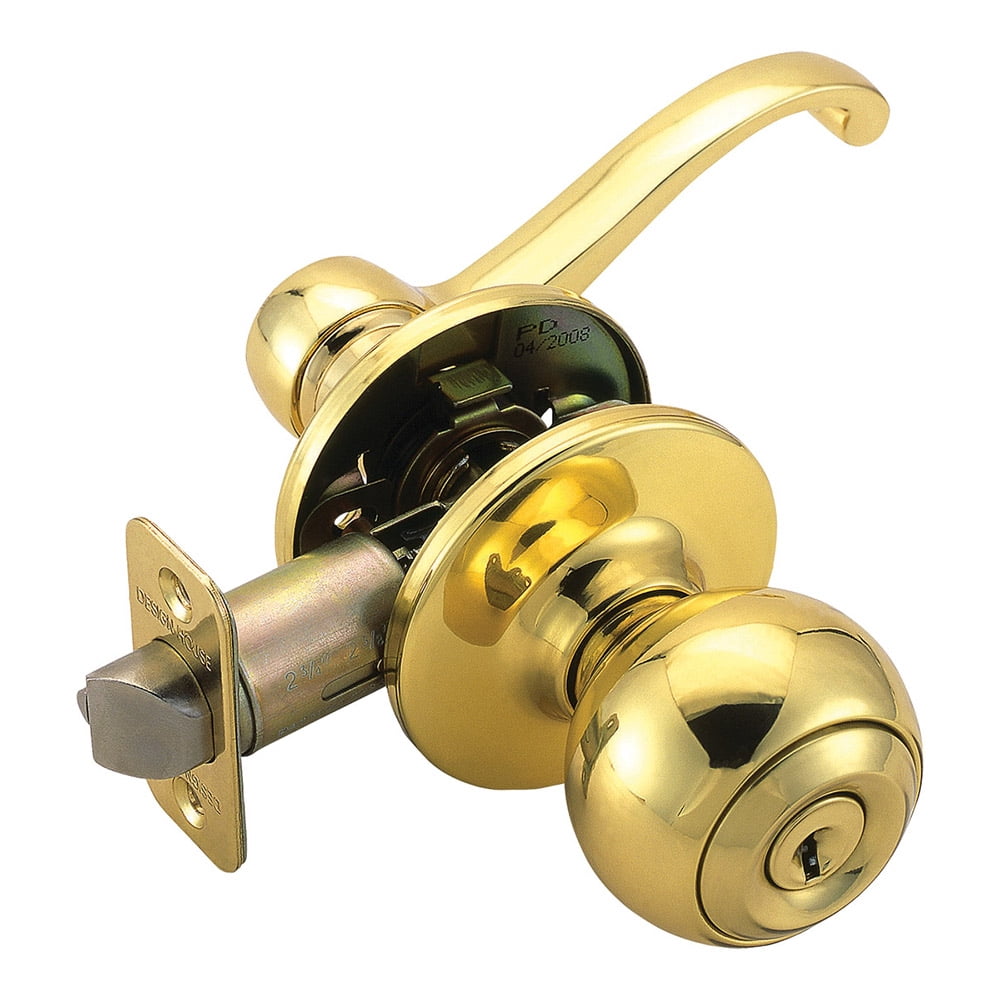 Design House Pro Scroll/Ball Entry Lever, Polished Brass - Walmart.com