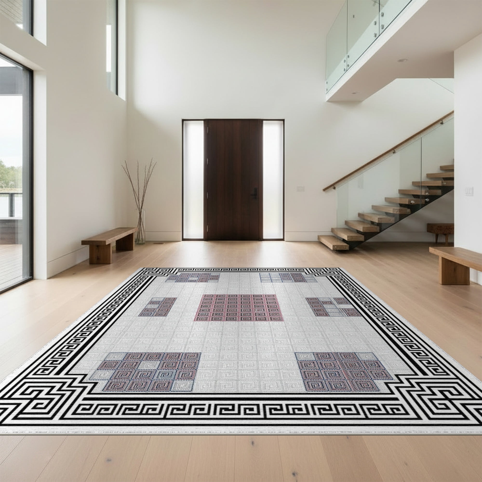 Design&I 3'x5' Washable Area Rug Low Profile & Durable Daily Traffic ...