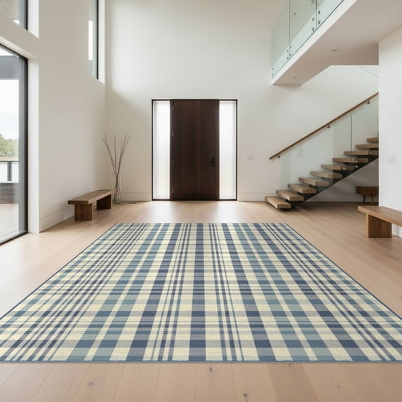 Design&I 8'x10' Washable Area Rug Extra Large Skid-Resistant Low ...
