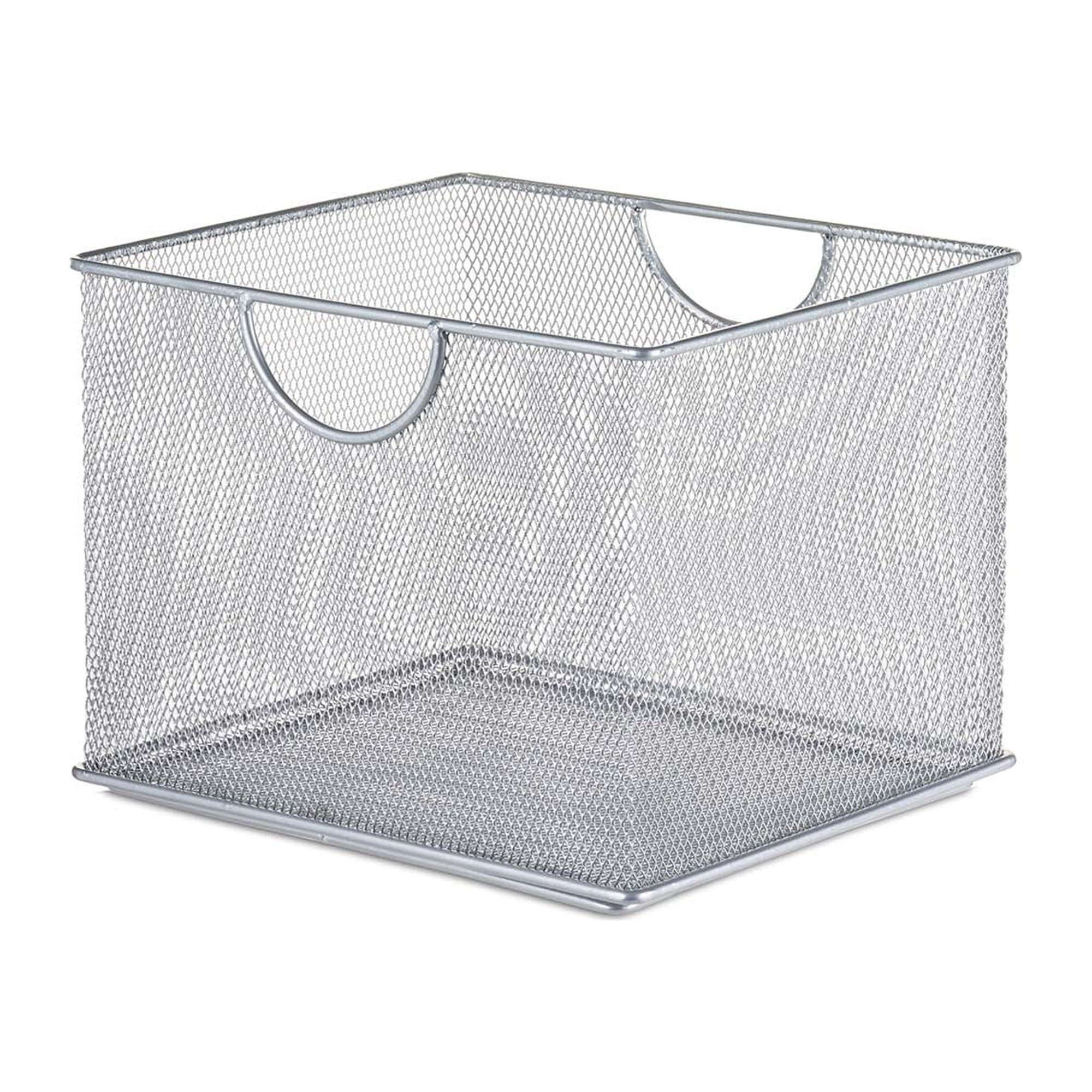 Design Ideas Mesh Stacking Bin, 8x7in, Silver - Walmart.com