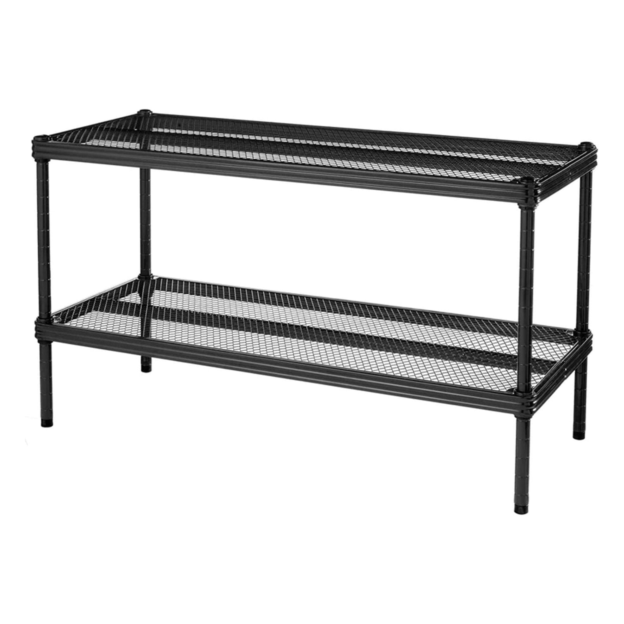 Design Ideas Heavy Duty Steel 2-Tier Black MeshWorks Storage Shelf Rack ...
