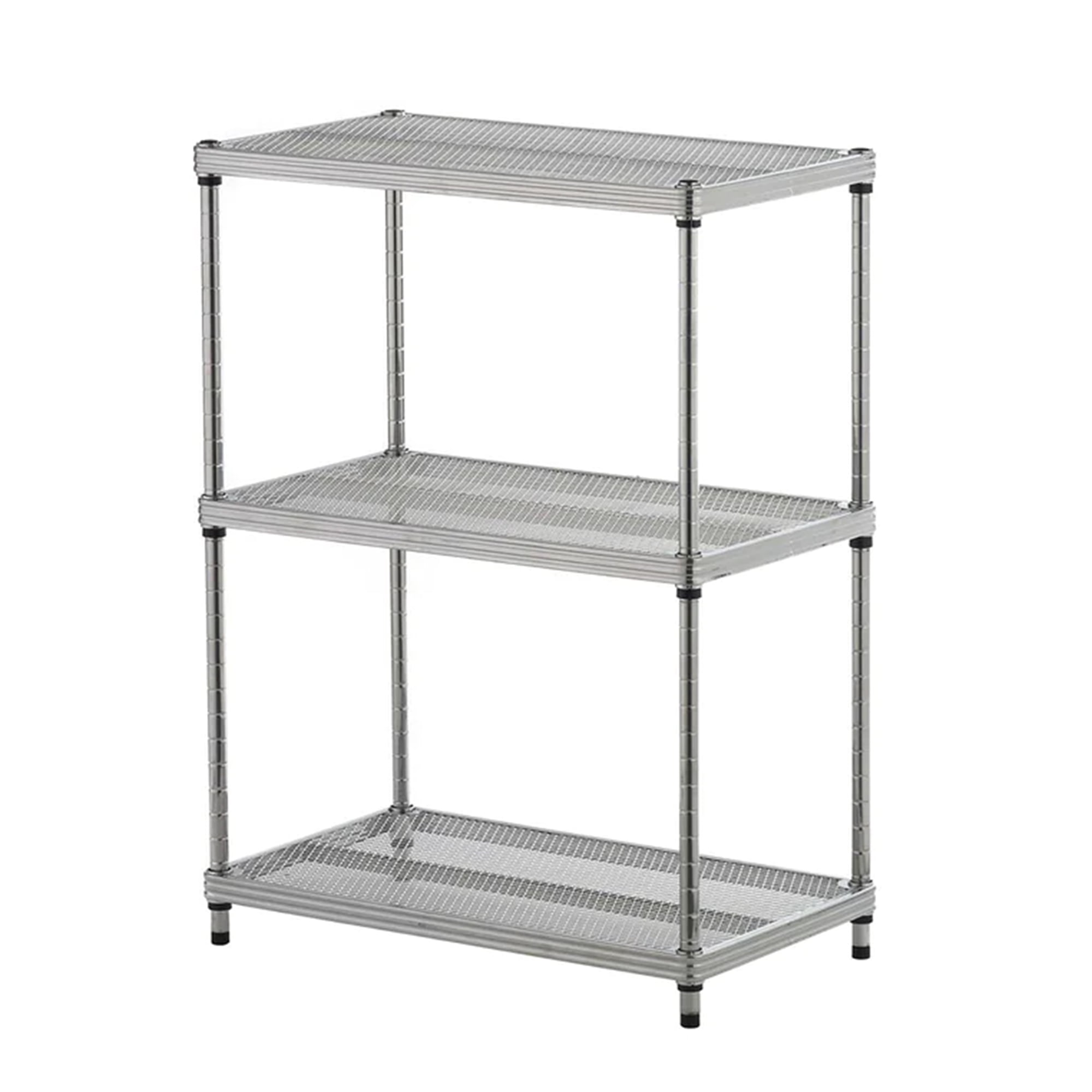 Design Ideas MeshWorks 3-Tier Metal Storage Shelving Unit Rack, Silver ...