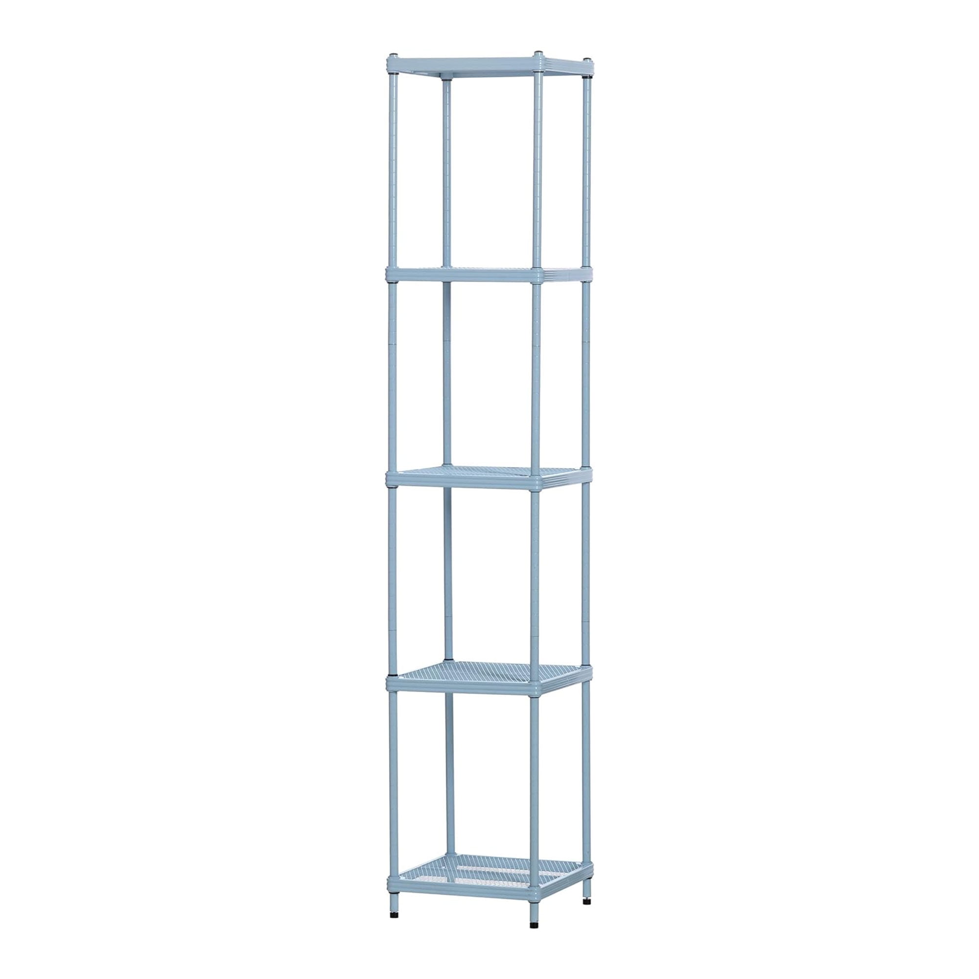 Design Ideas MeshWorks 5 Tier Metal Storage Shelving Unit Tower, Sky ...