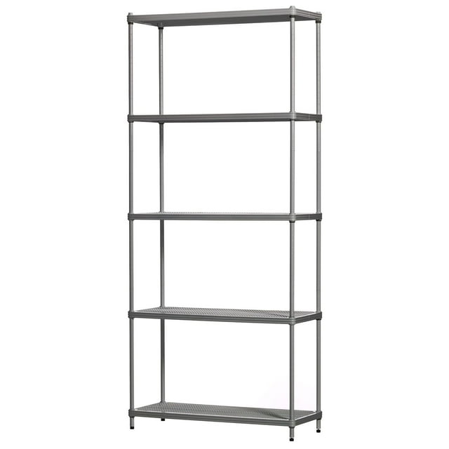 Design Ideas MeshWorks 5 Tier Steel Storage Shelving Unit Bookshelf ...