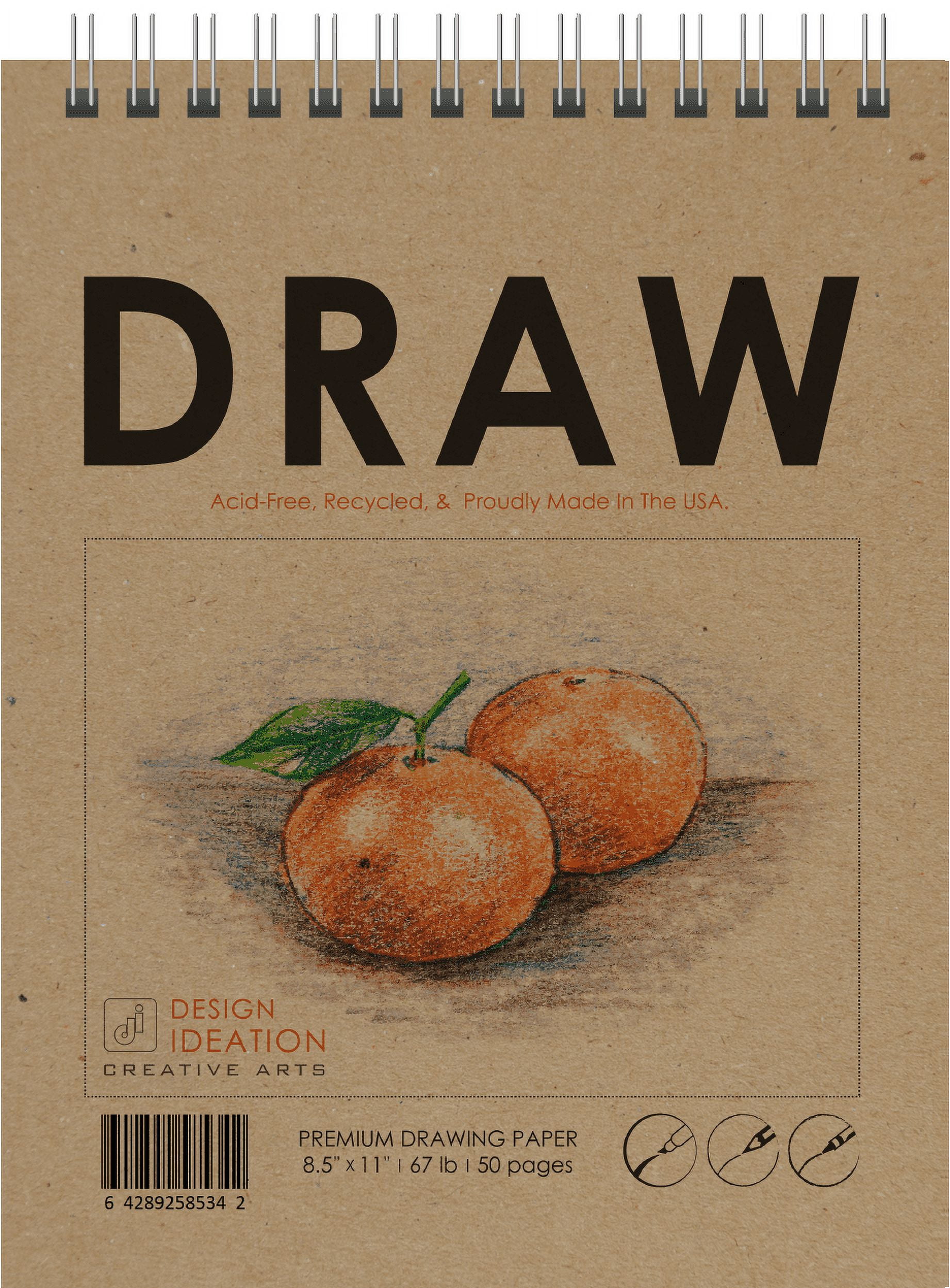 Design Ideation DRAW Book. Wire Bound. Pad Style. Multi-Media. (8.5" x ...