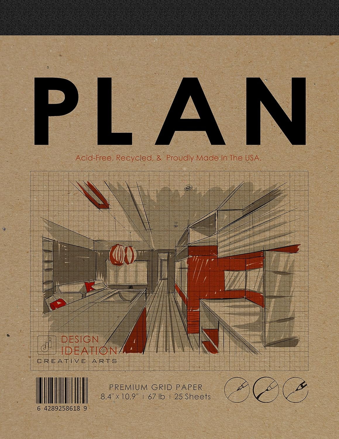 Design Ideation Grid PAD. Removable Sheet. Premium Paper. Smart-Bind ...