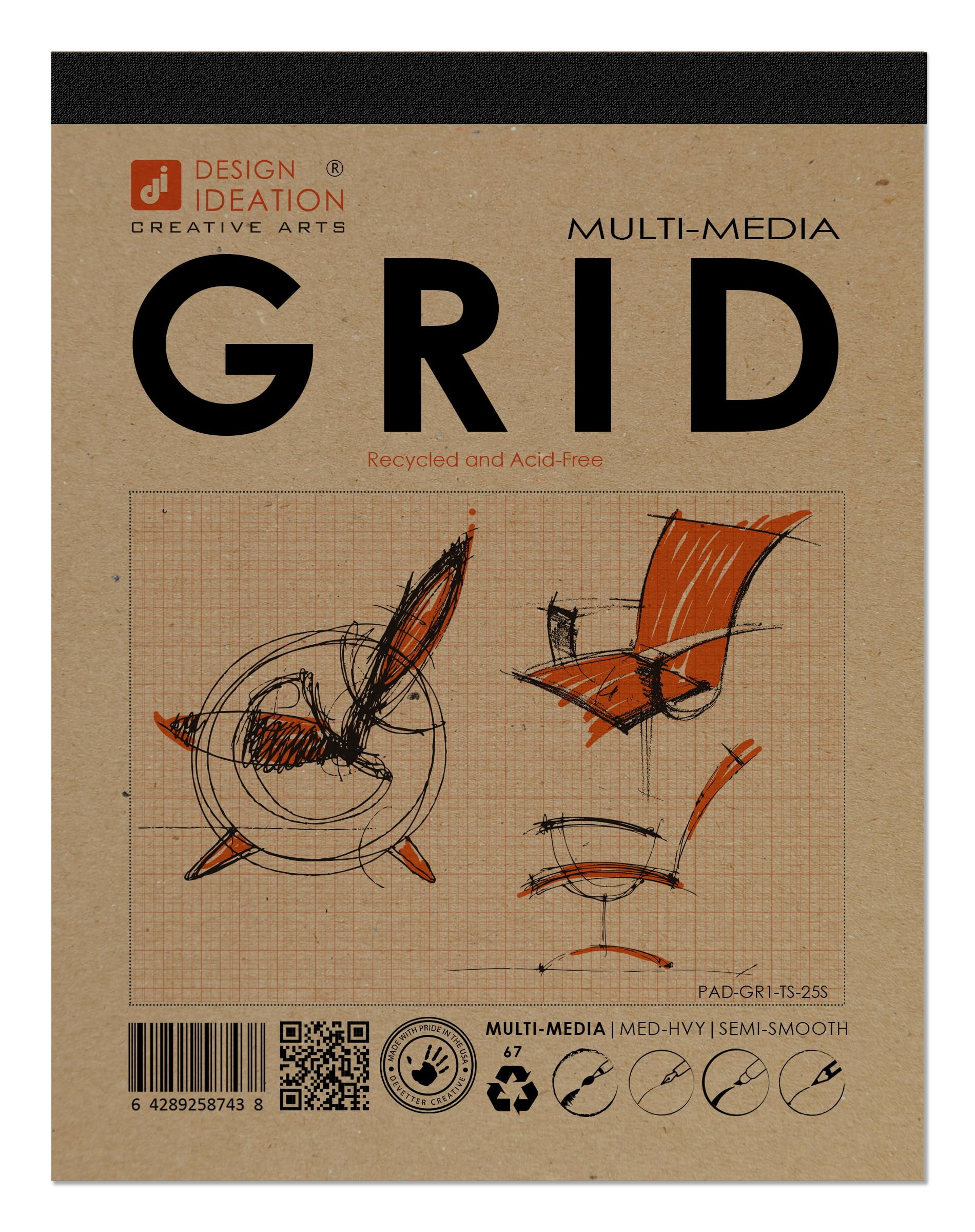 Design Ideation Grid Paper Creative Project Pad for Pencil, Ink, and ...
