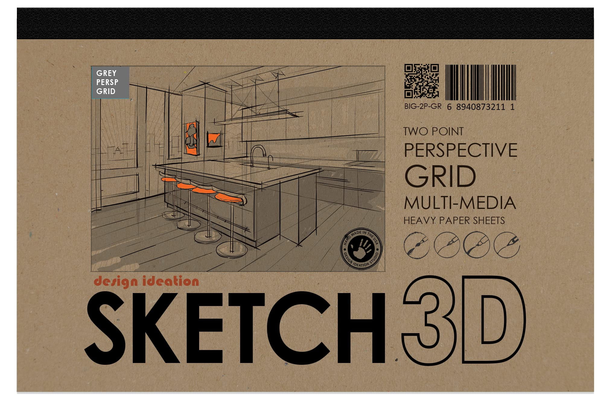 Design Ideation Sketch 3D DHF10 Perspective Grid Paper Pad. Multi-Media ...