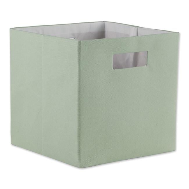 Design Imports 11 x 11 x 11 in. Solid Polyester Cube Storage - Mint ...