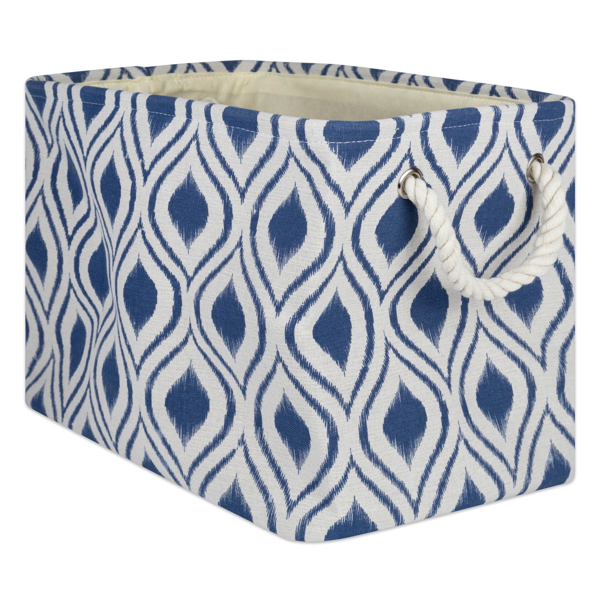 DII Polyester Bin Ikat French Blue Rectangle Large 17.5x12x15 - Walmart.com