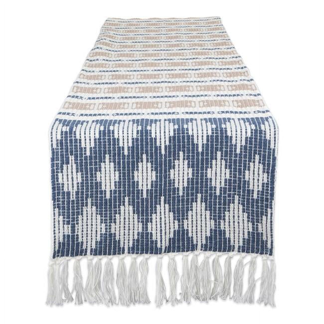 Design Imports 72 in. Colby Southwest French Blue & Stone Table Runner ...