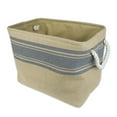 Design Imports Burlap Bin Border Gray Rectangle Medium, 16"x10"x12 ...