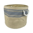 Design Imports Burlap Bin Border Gray Round Medium, 15"x15"x12 ...