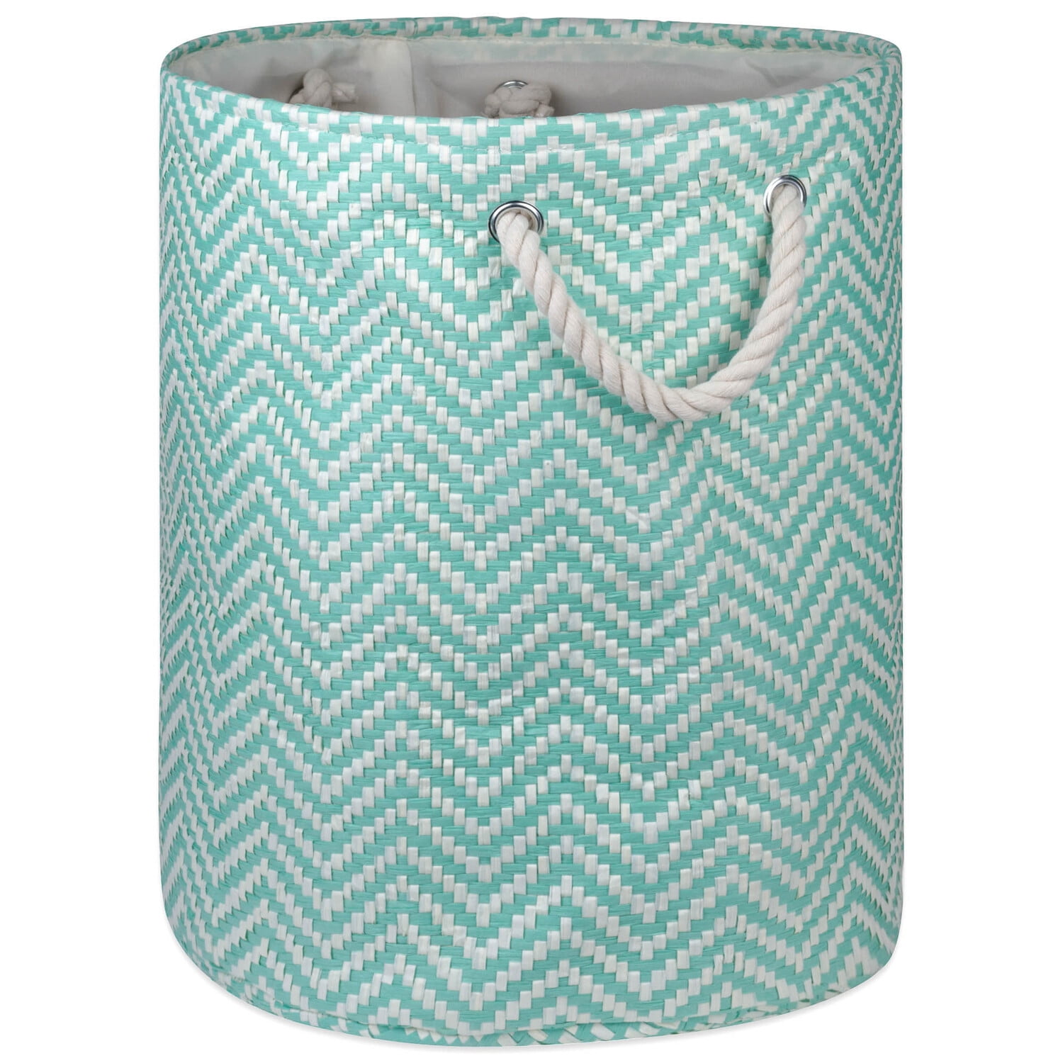 Design Imports CAMZ10120 Round Paper Bin - Chevron Aqua, Large ...