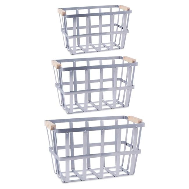 Design Imports DII Assorted Galvanized Metal Urban Modern Metal Basket ...