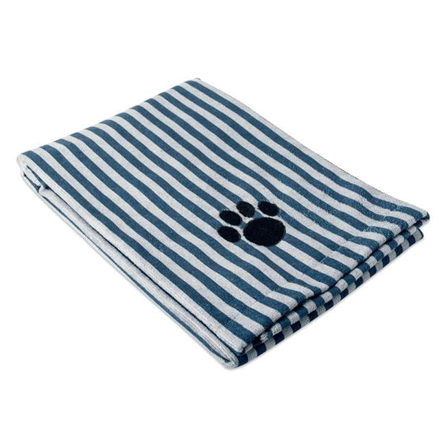 Design Imports Navy Stripe Embroidered Paw Pet Towel - Walmart.com