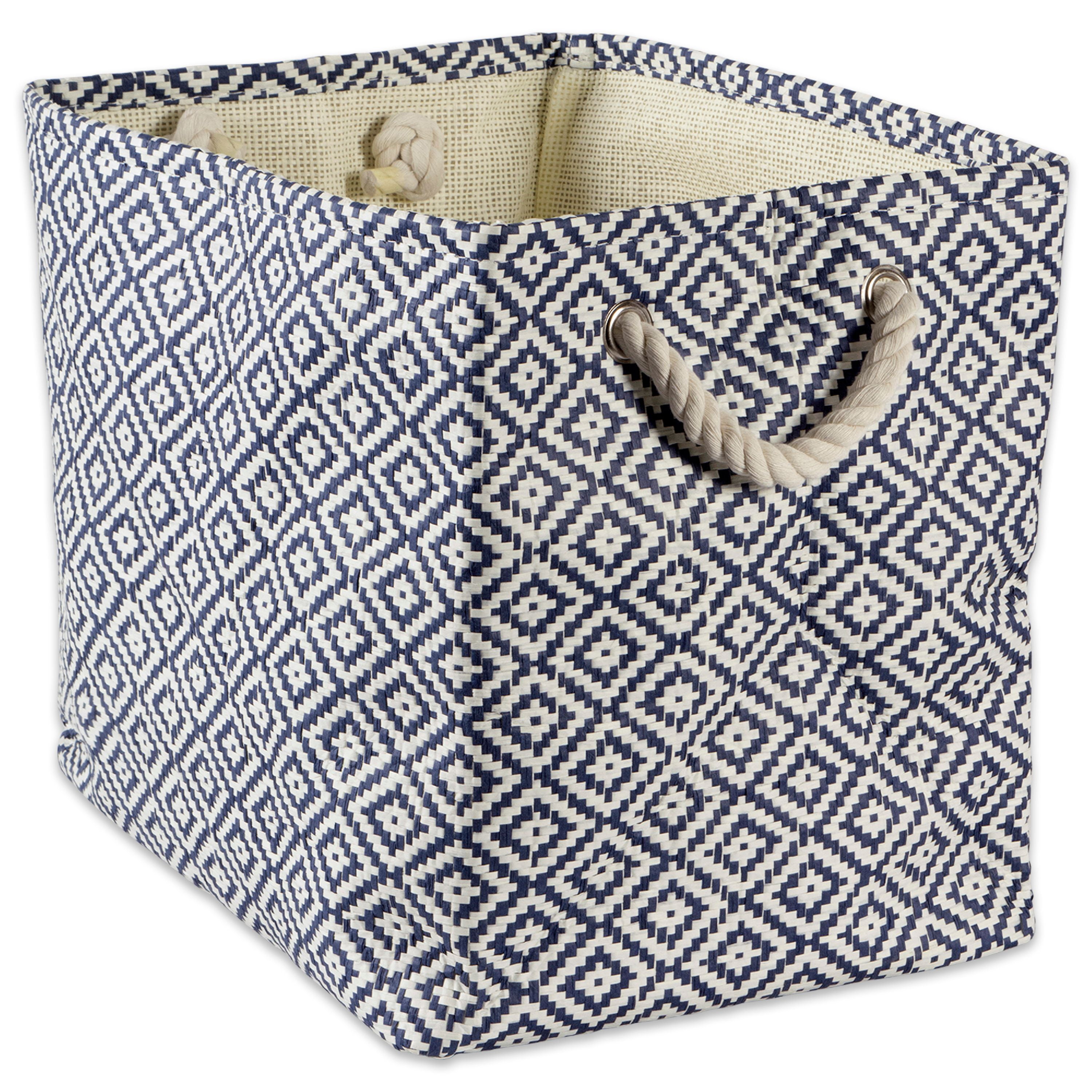 Design Imports Paper Bin Geo Diamond Nautical Blue Rectangle Large, 17 ...