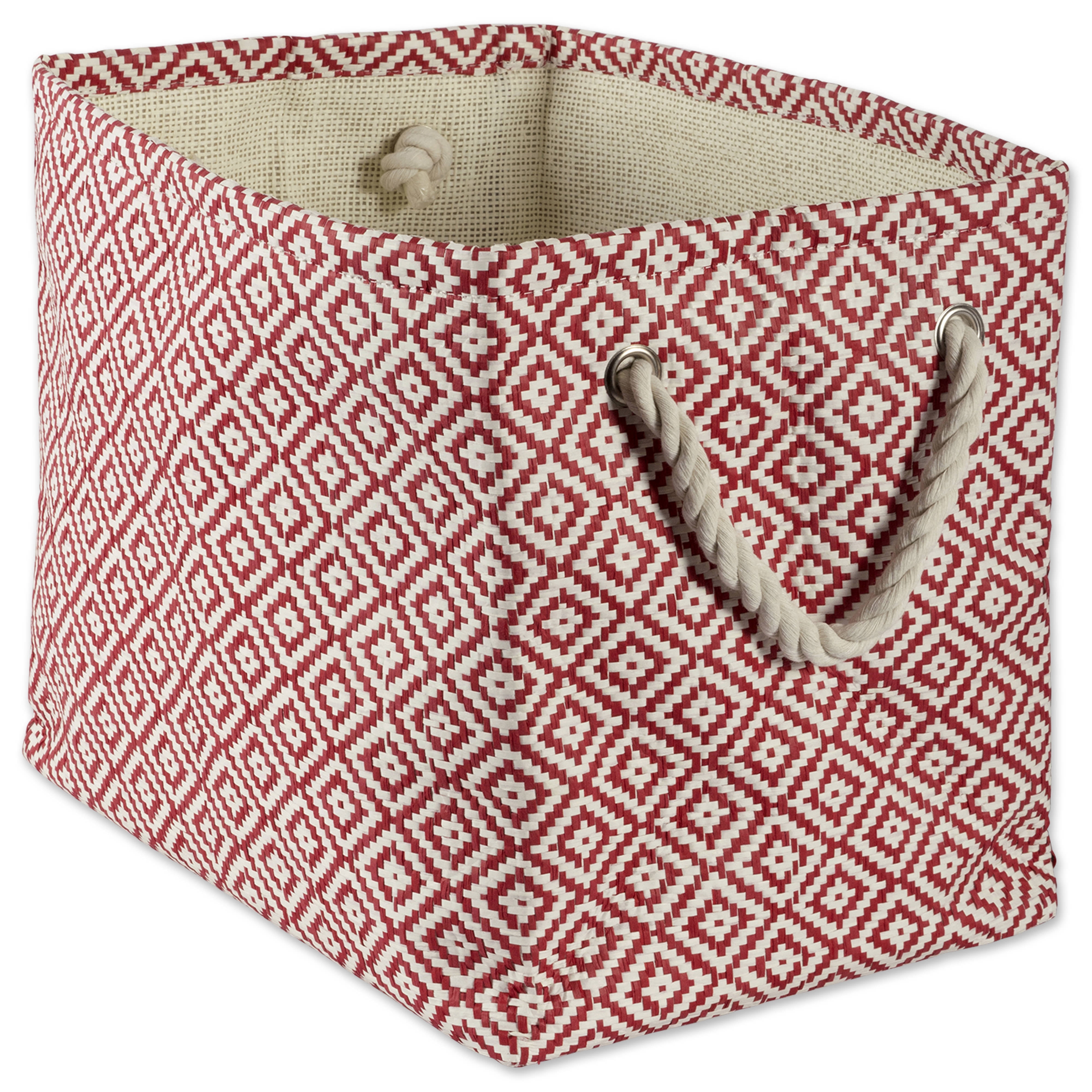 Design Imports Paper Bin Geo Diamond Rust Rectangle Large, 17"x12"x12 ...