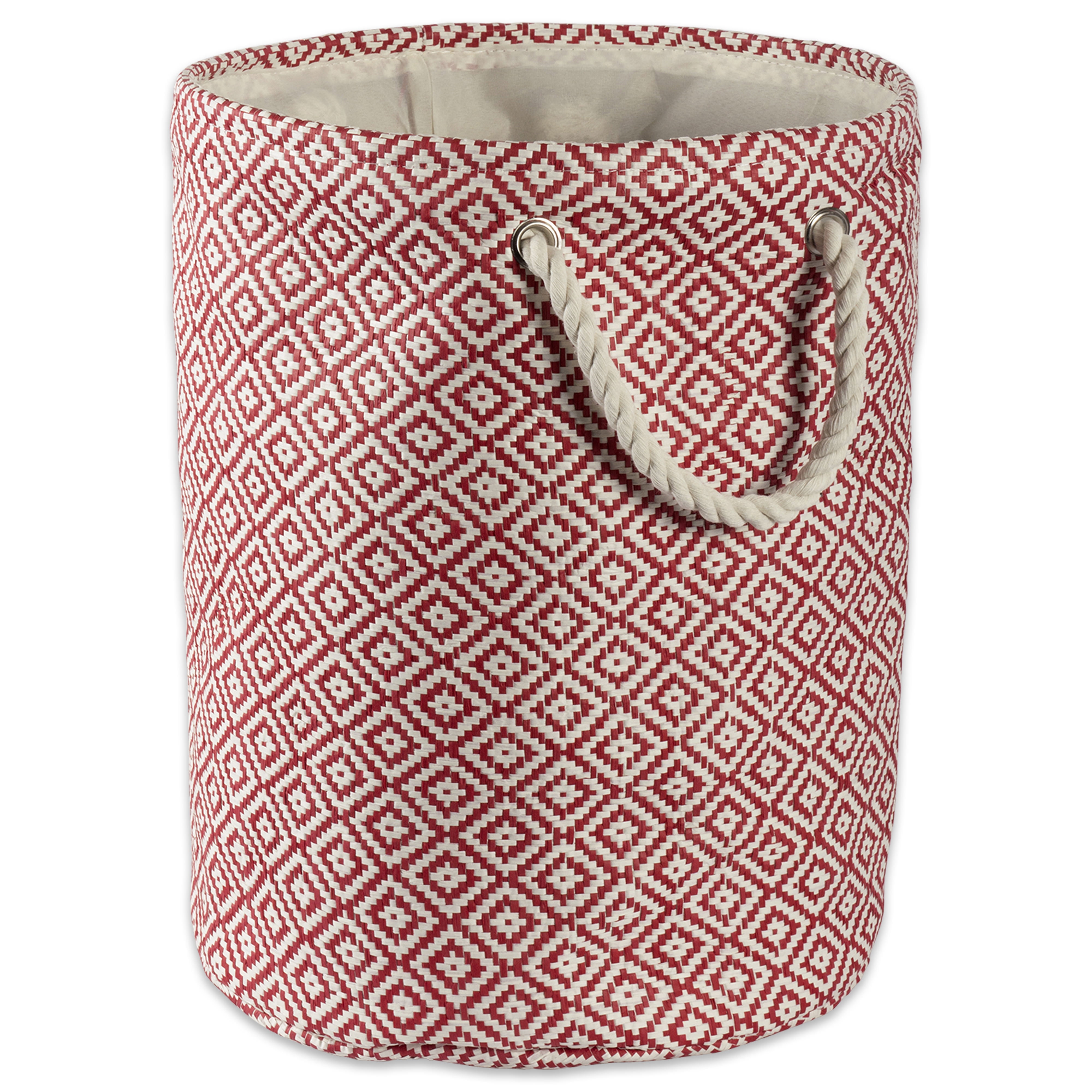 Design Imports Paper Bin Geo Diamond Rust Round Small, 14"x14"x12", 100 ...