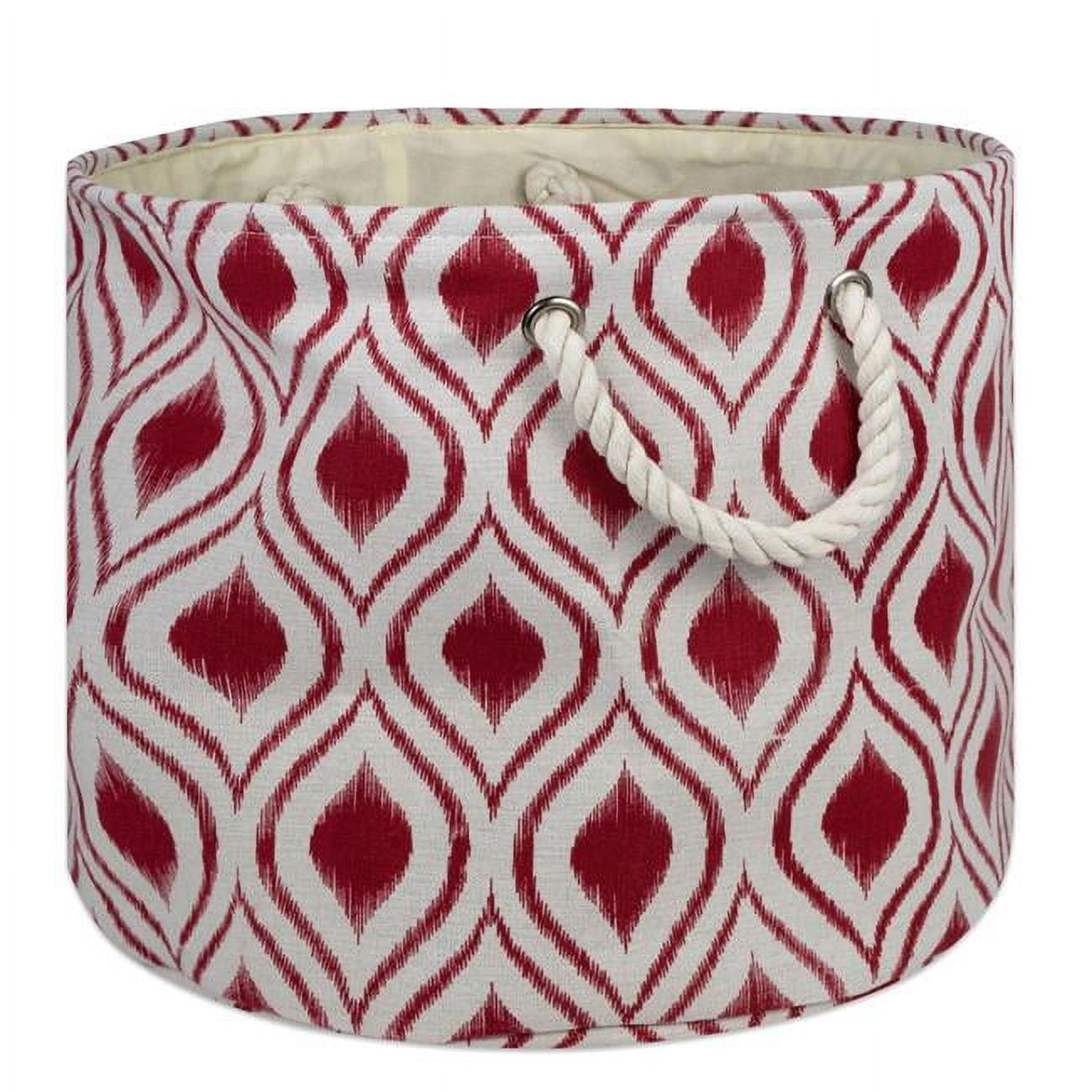 Design Imports Round Polyester Bin - Ikat Barn Red - Large - Walmart.com