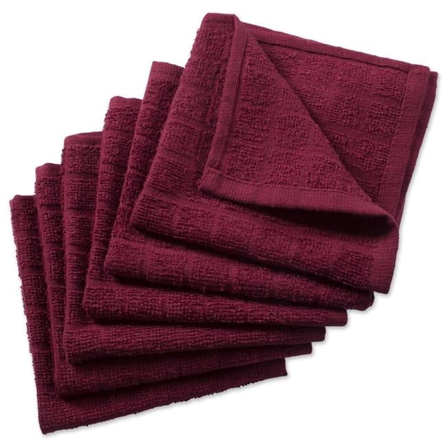 Design Imports Solid Wine Windowpane Terry Dishcloth Set of 6 - Walmart.com
