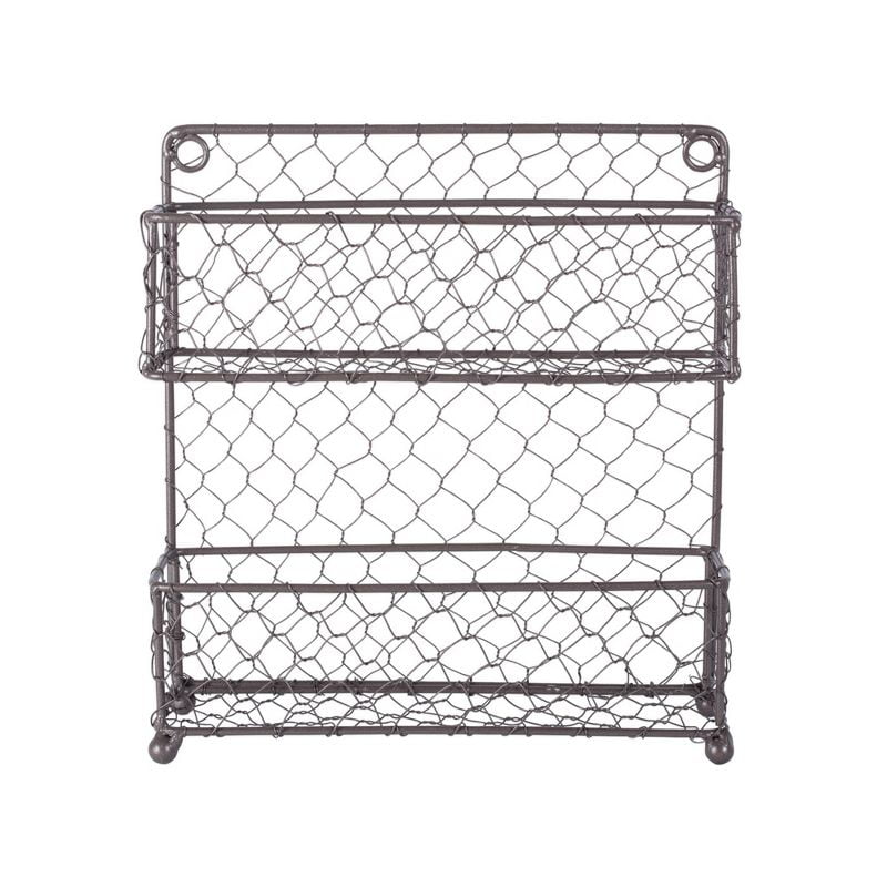 Design Imports Vintage Grey 2 Tier Chicken Wire Spice Rack - Walmart.com