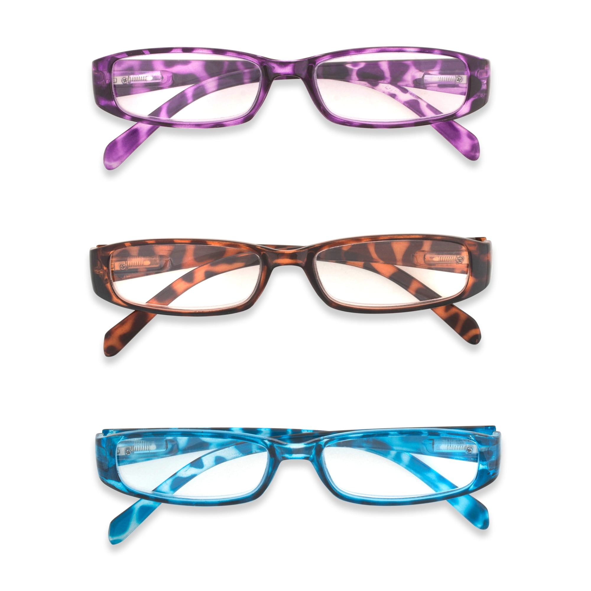 Inner Vision Women\'s 3-Pack Leopard Print Reading Glasses Set w/Spring ...
