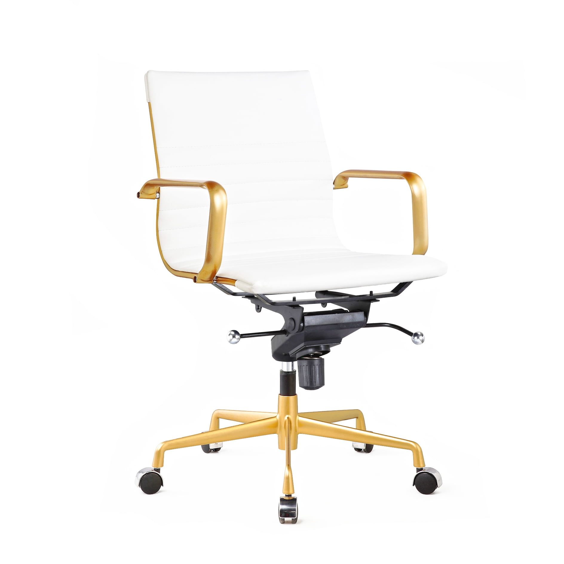 Decade White + Gold Modern Classic Aluminum Office Chair - Walmart.com