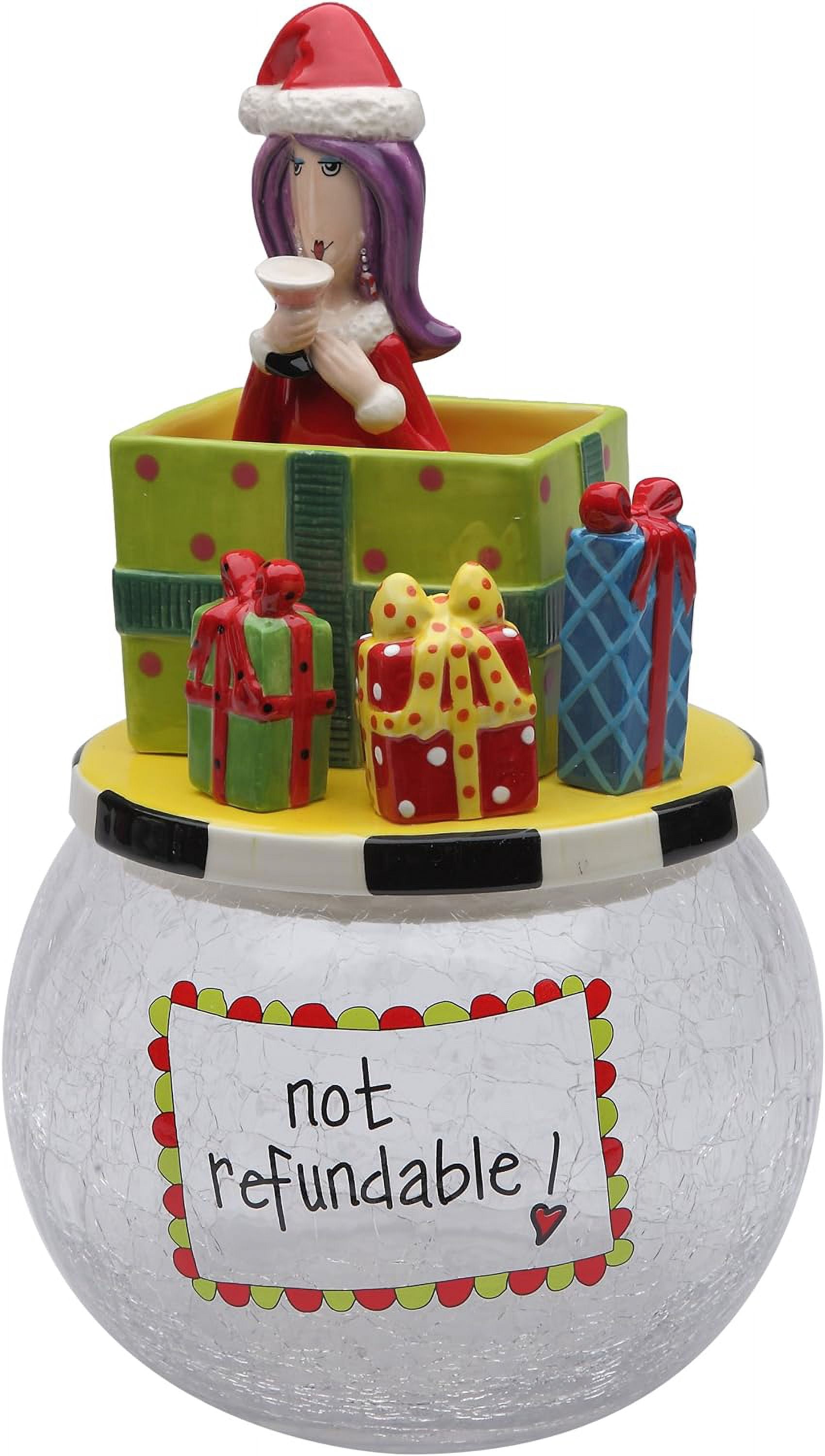 Design Lady in The Box Cookie Jar with Seasonal Design, Ceramic/Glass ...