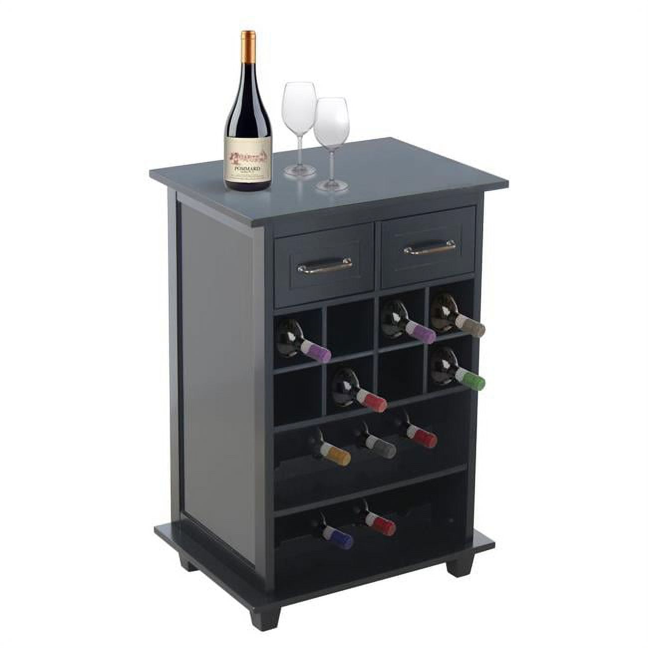 Design Mode 32-147LLT Black Finish Solid Wood Wine Storage Table ...