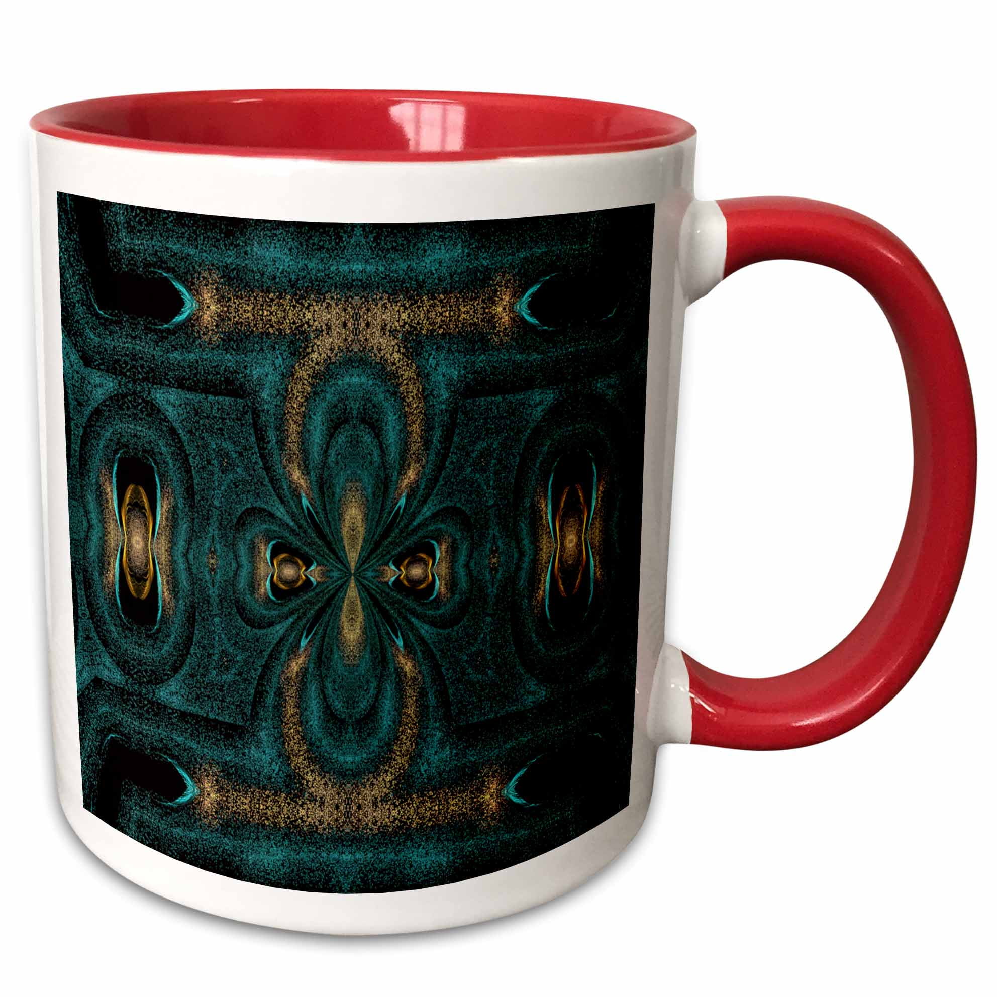 3drose, Design of an Hourglass Stamped in Blue Sand, 11oz Two-tone Red ...