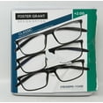 Foster Grant Design Optics Classic Rectangular +2.00 Readers, Scratch Resistant, 3 Count ...