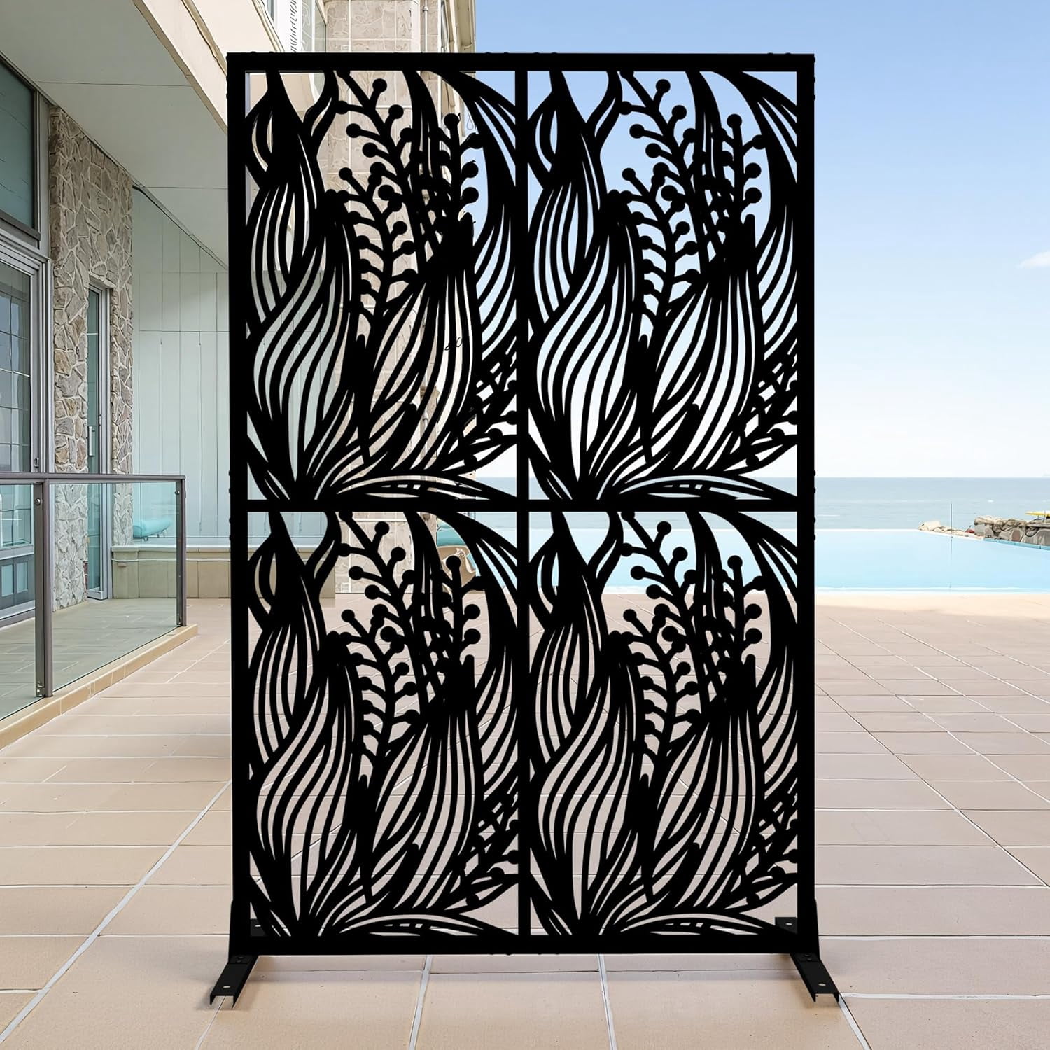 Design Outdoor Privacy Screens 3.8ft x 6ft Free Standing Divider Panel ...