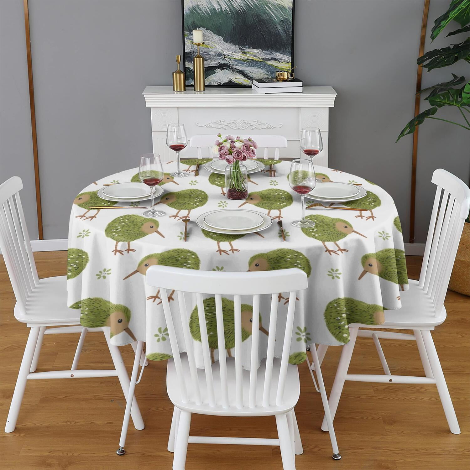 Design Pattern Round Tablecloth 60 Inch – Waterproof Polyester Table ...