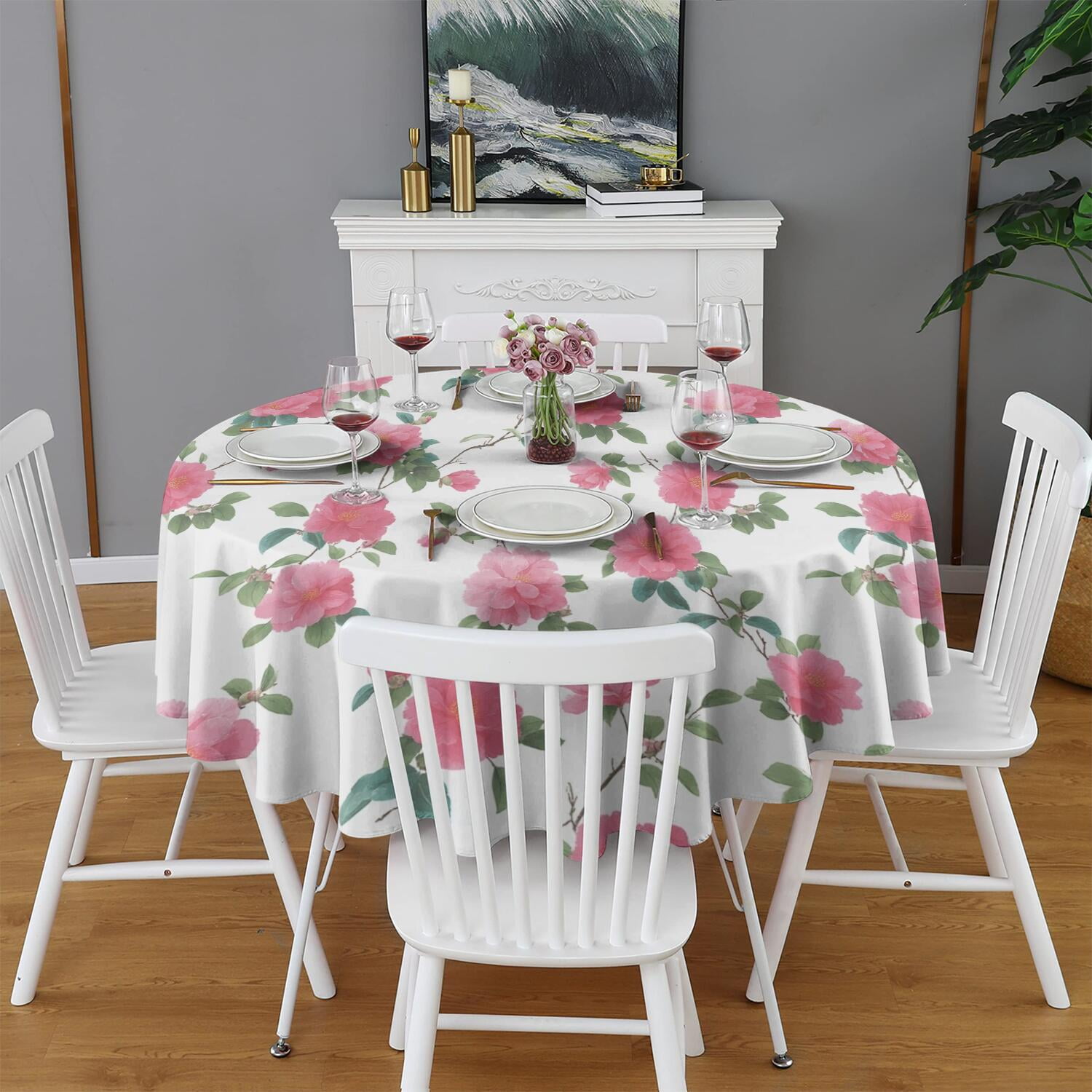 Design Pattern Round Tablecloth 60 Inch – Waterproof Polyester Table ...