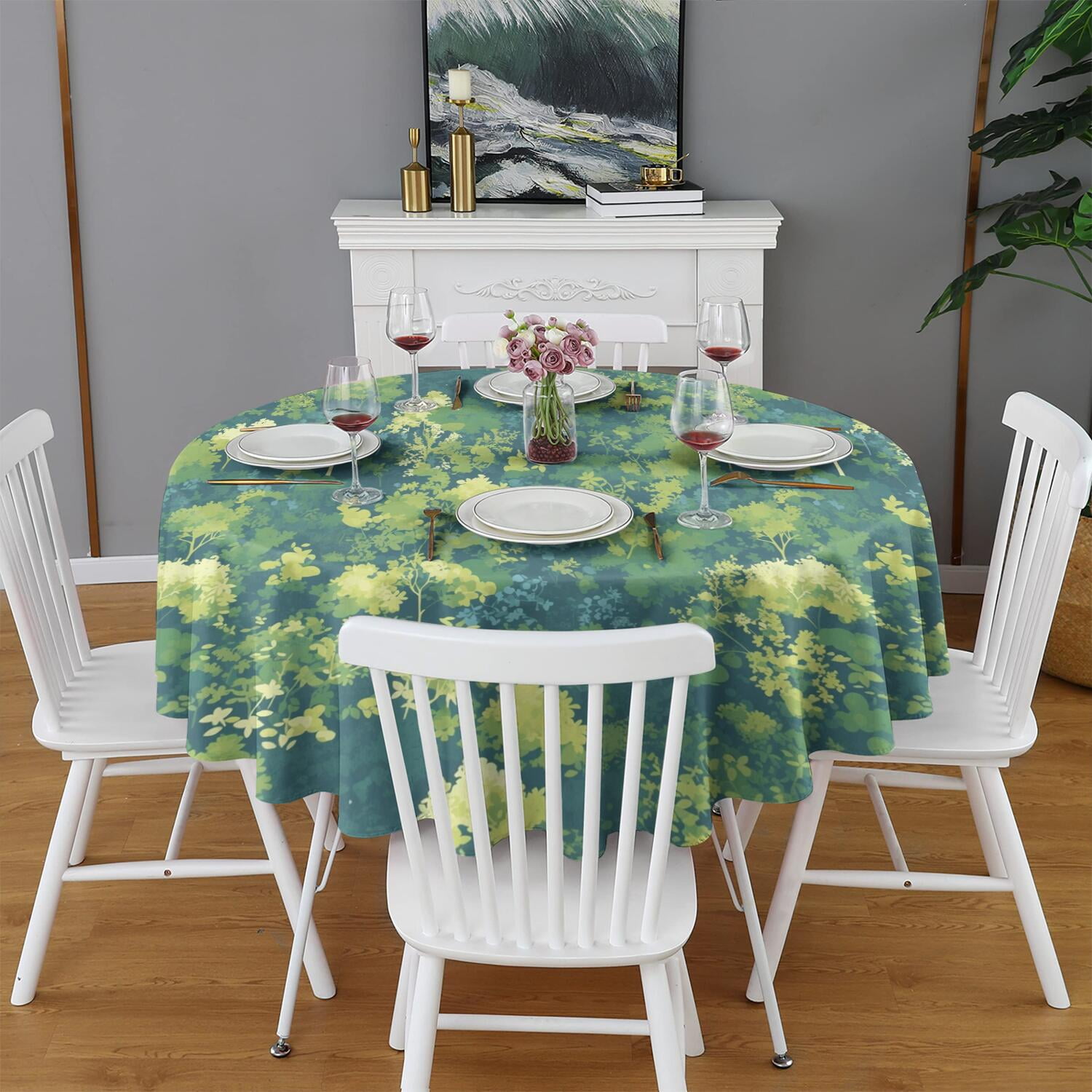 Design Pattern Round Tablecloth 60 Inch – Waterproof Polyester Table ...
