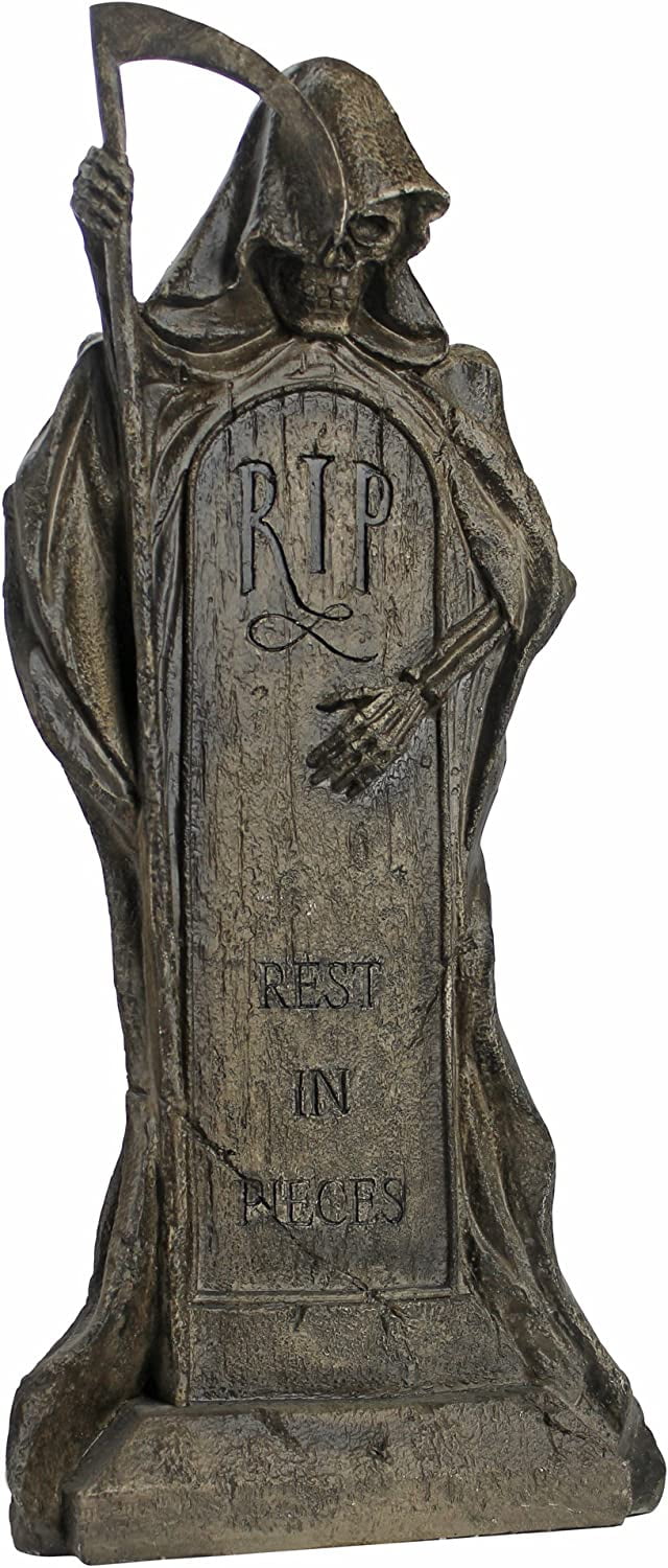 Design Rest in Pieces Grim Reaper Halloween Tombstone Gothic Decor ...