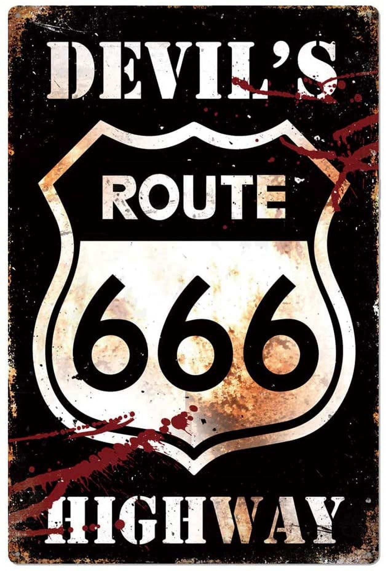 Design Route 666 Tin Metal Signs Wall Art | Devil ’s High Way | Thick ...