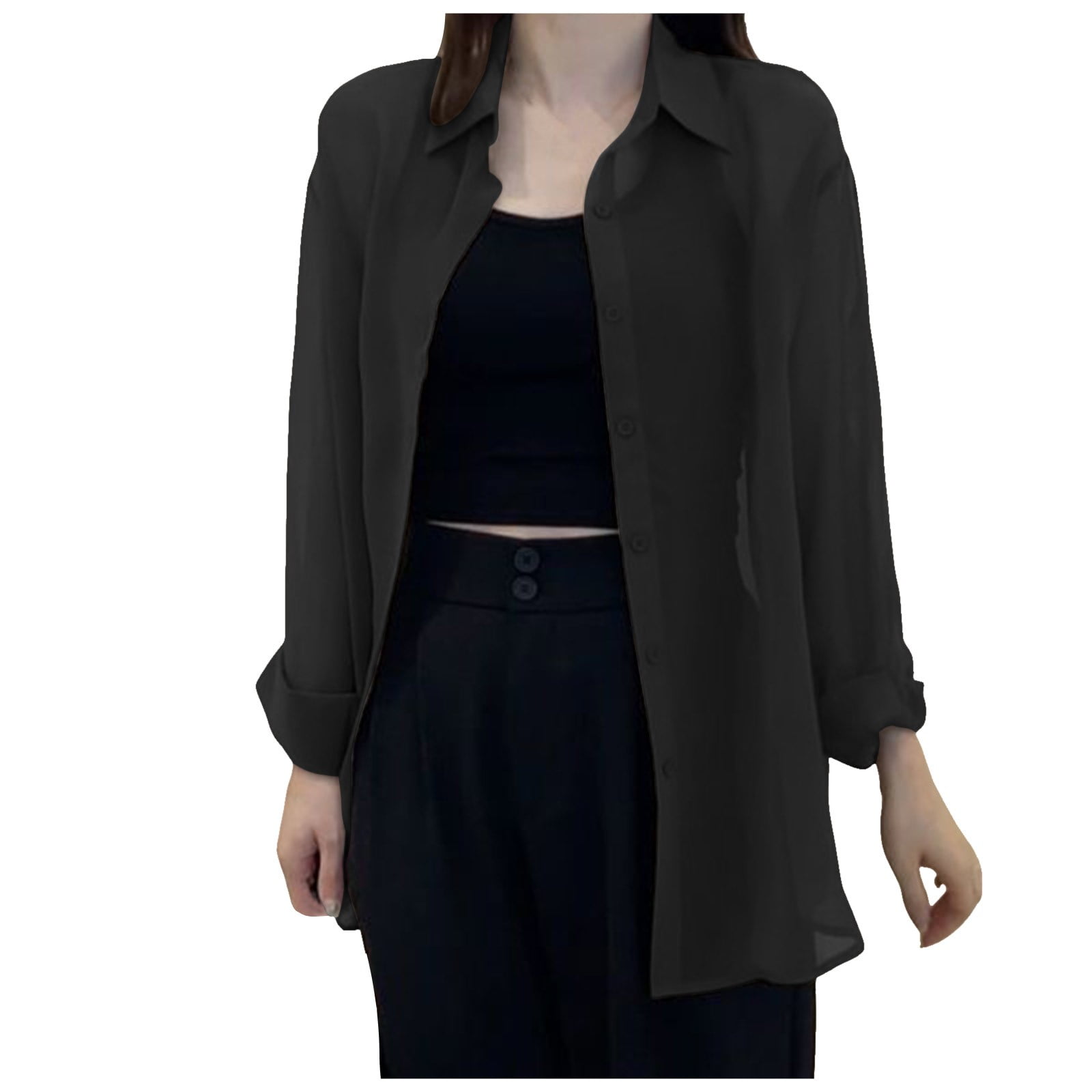 Design Sense Fashion Chiffon Shirt Women 2025 Summer Thin Breathable ...