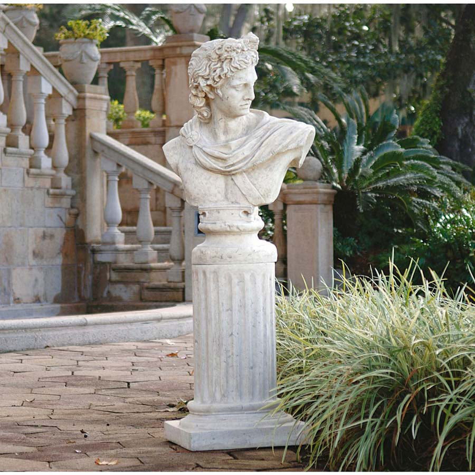 Design Toscano Apollo Belvedere Sculptural Bust on Roman Column Plinth ...