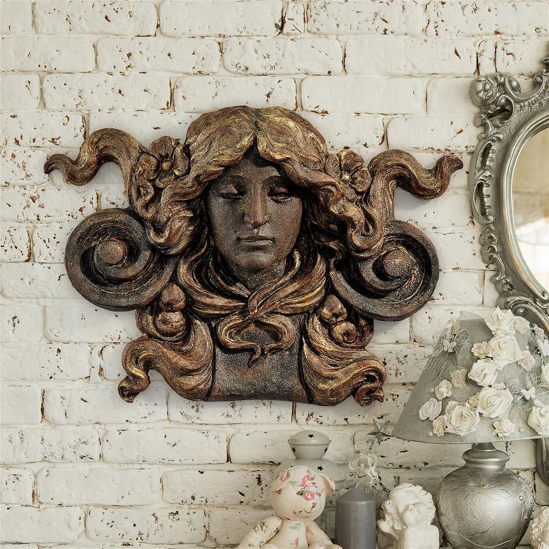 Design Toscano Art Nouveau Female Mascaron Architectural Wall Pocket ...