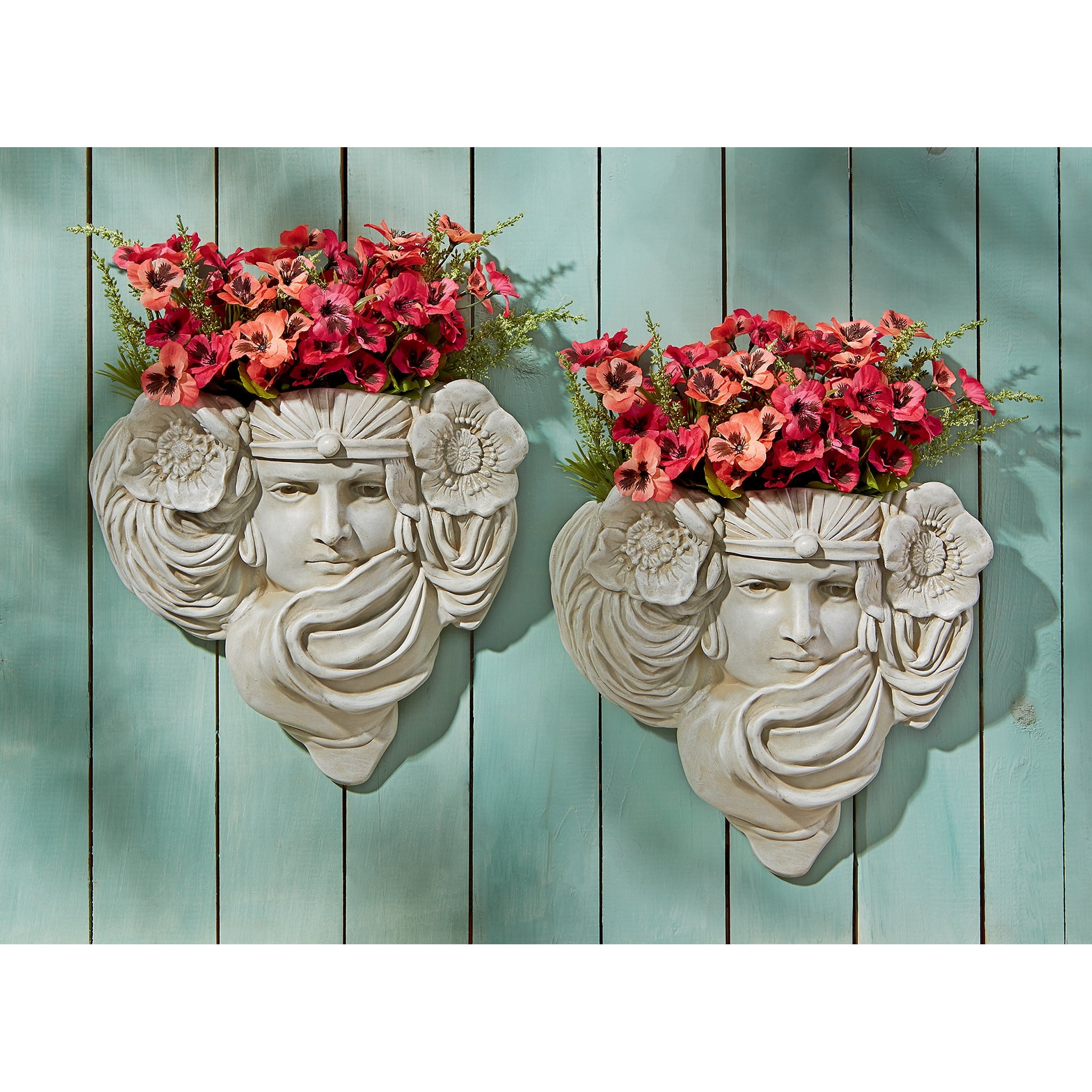 Design Toscano Art Nouveau Mystic Maiden Wall Pocket Planter: Set of ...