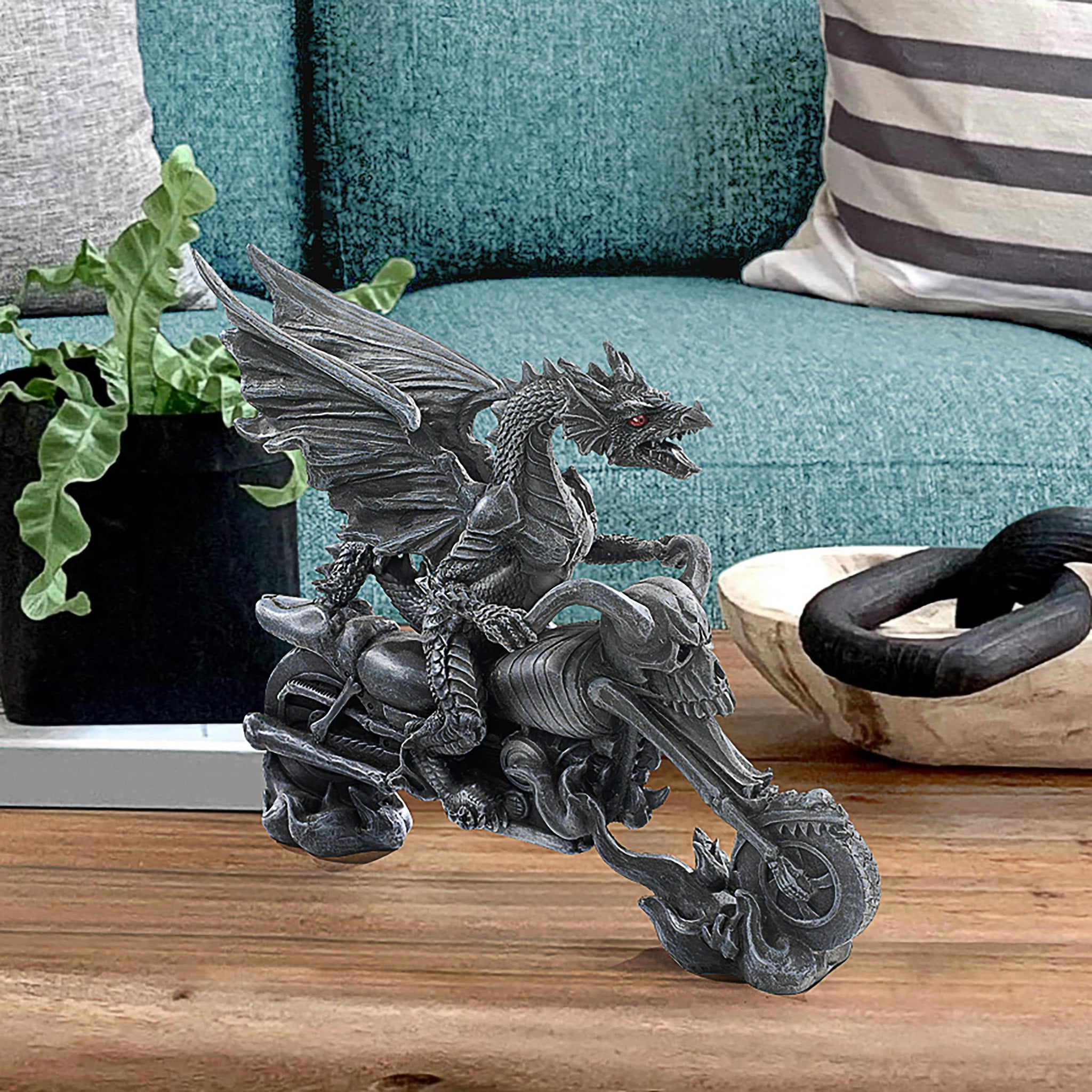 Design Toscano Biker Dragon on Skeleton Chopper Statue - Walmart.com