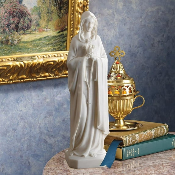 Design Toscano Large Blessed Virgin Mary Bonded Marble Resin Statue ...