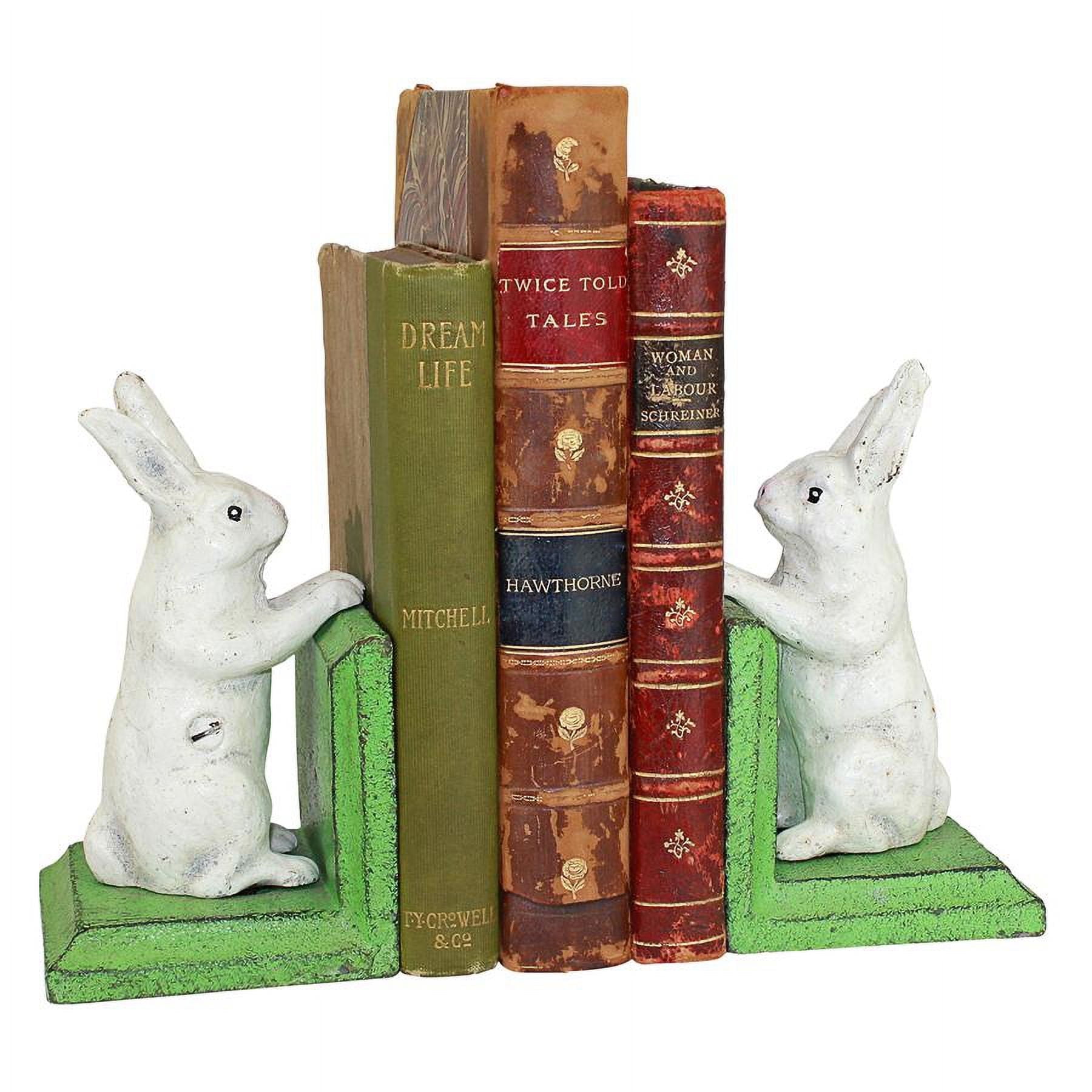 Design Toscano Bookworm Bunny Rabbits Cast Iron Sculptural Bookend Pair ...