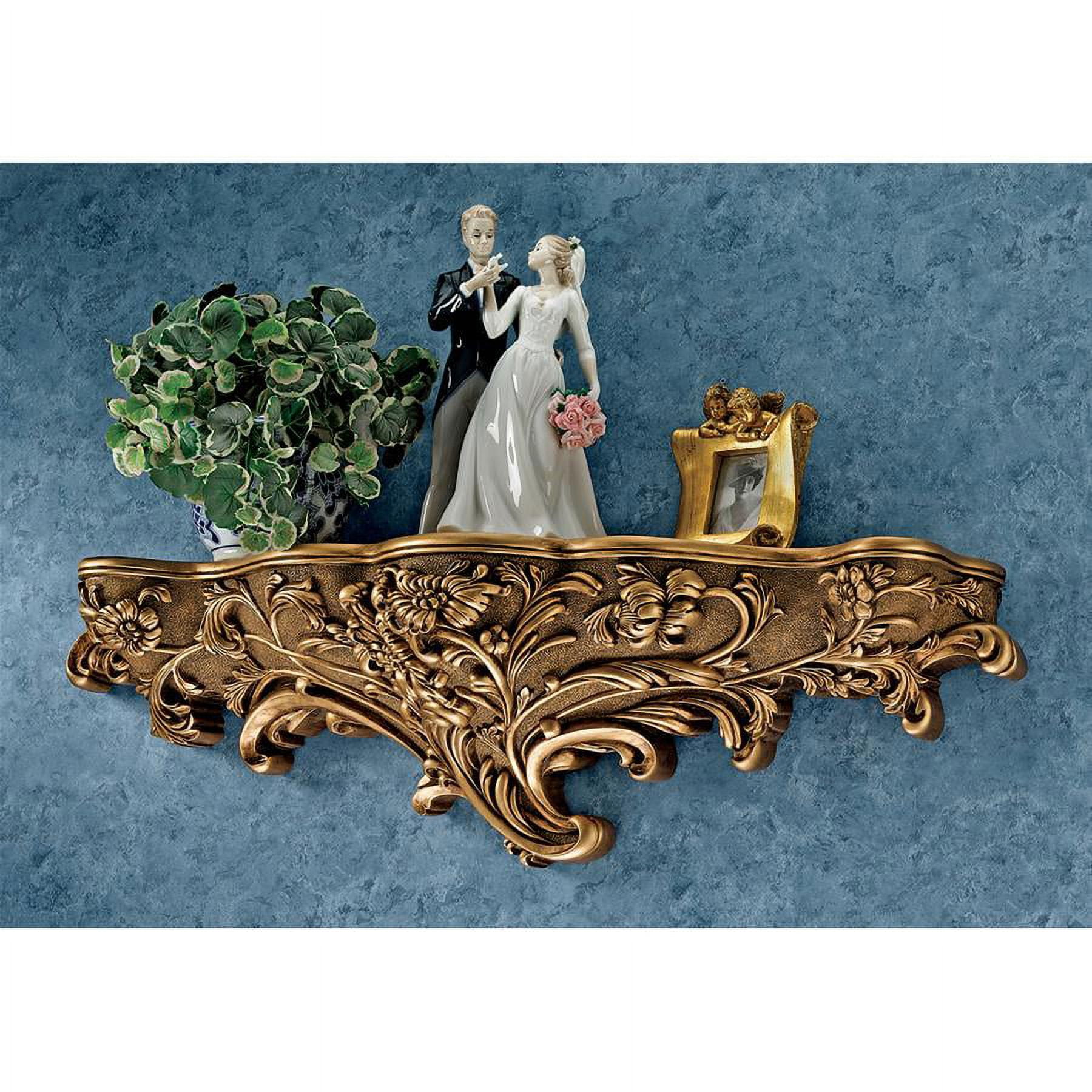Design Toscano Brussels Floral Art Nouveau Sculptural Wall Shelf ...